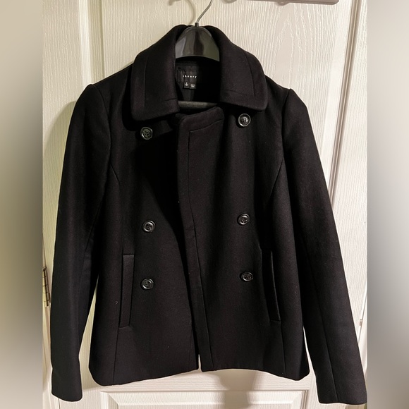 Theory | Jackets & Coats | Theory Fitted Dark Blue Pea Coat | Poshmark